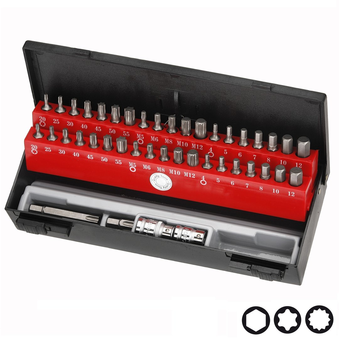 FORCE 4421C Bit set Inbus, Torx, Spline 42 delig (Ø 10 mm ...