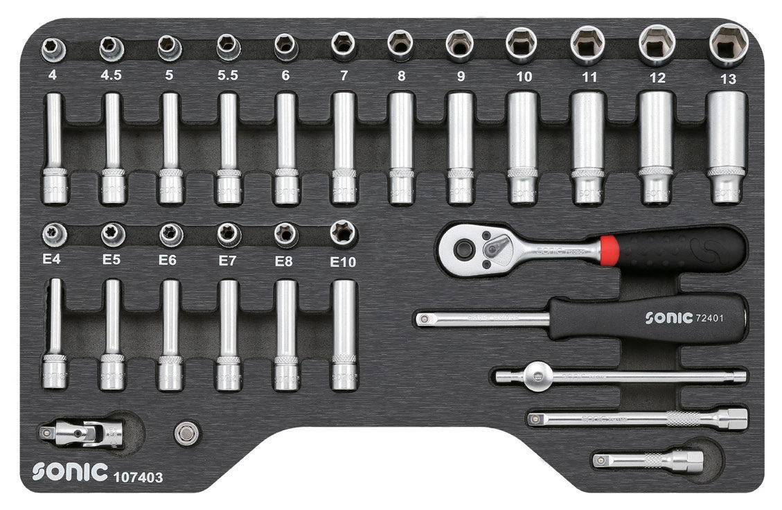 SONIC 107403 Doppenset 1/4``, 74-dlg. BMCS | Automotive Line